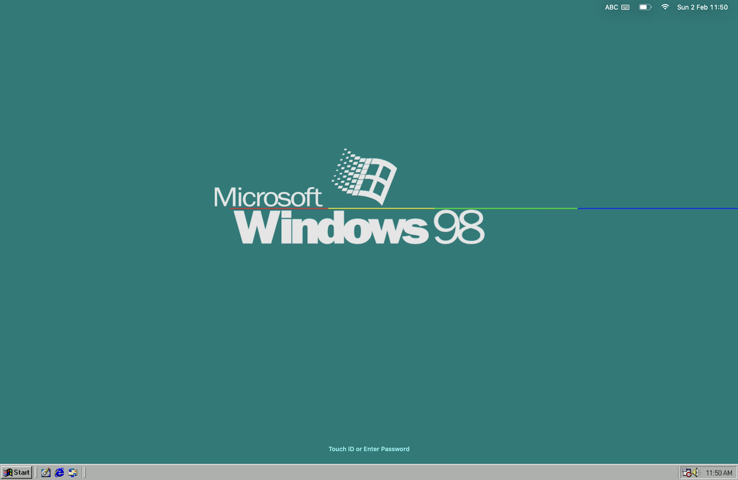 The Windows 98 taskbar, now on macOS || fabian writes.